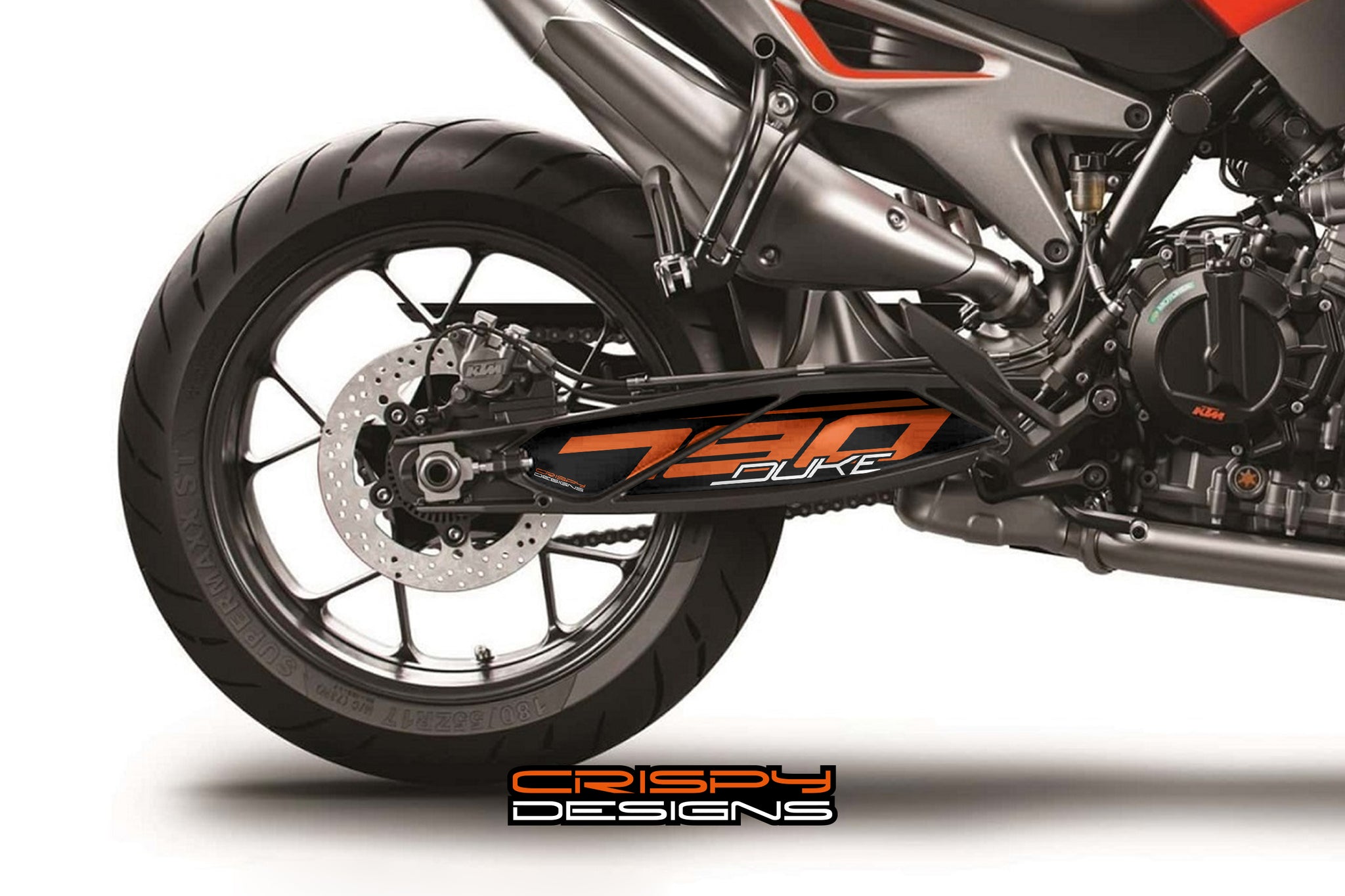 KTM 790 Duke 'STRIKE' swing arm decal kit – Crispy Designs | Specialist ...