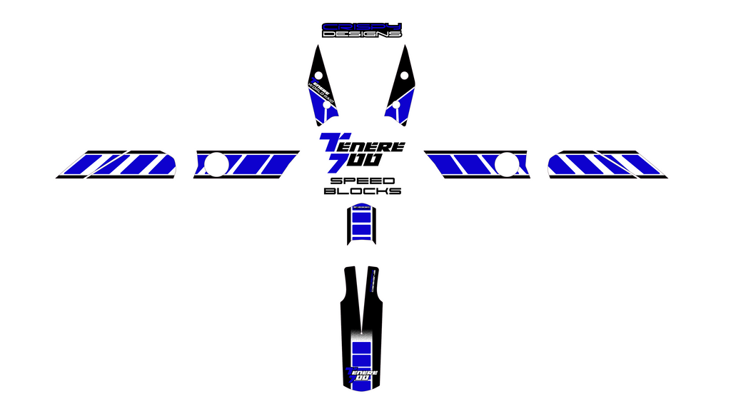 Yamaha Tenere 700 'Speed Blocks' decal set - 2019+ – Crispy Designs ...