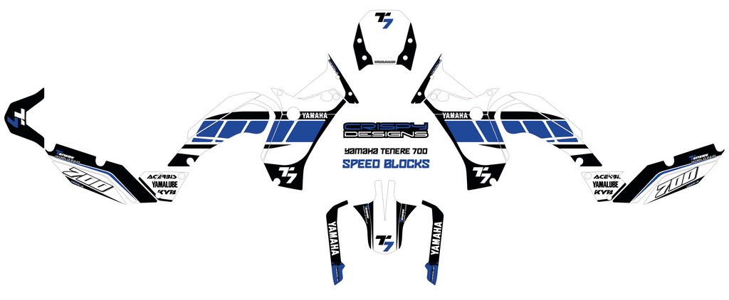 Speed Blocks - Yamaha Tenere 700 decal kit – Crispy Designs ...