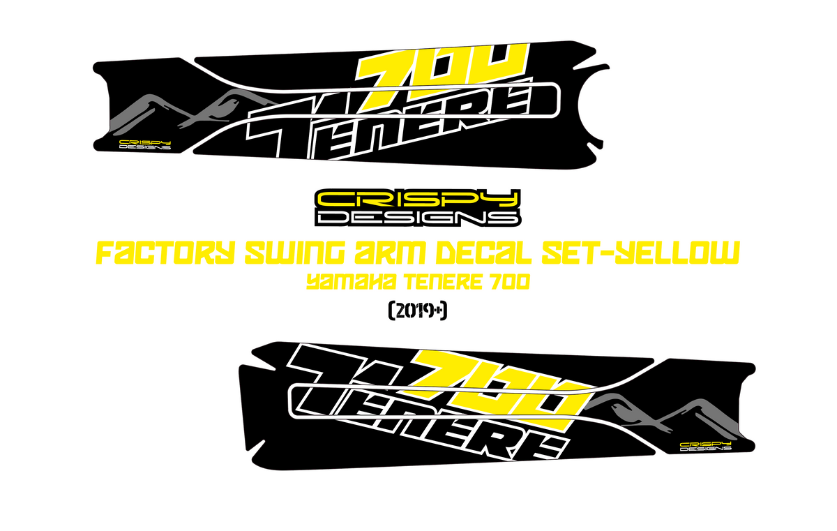 Yamaha Tenere 700 - Factory Swing Arm decal set – Crispy Designs ...
