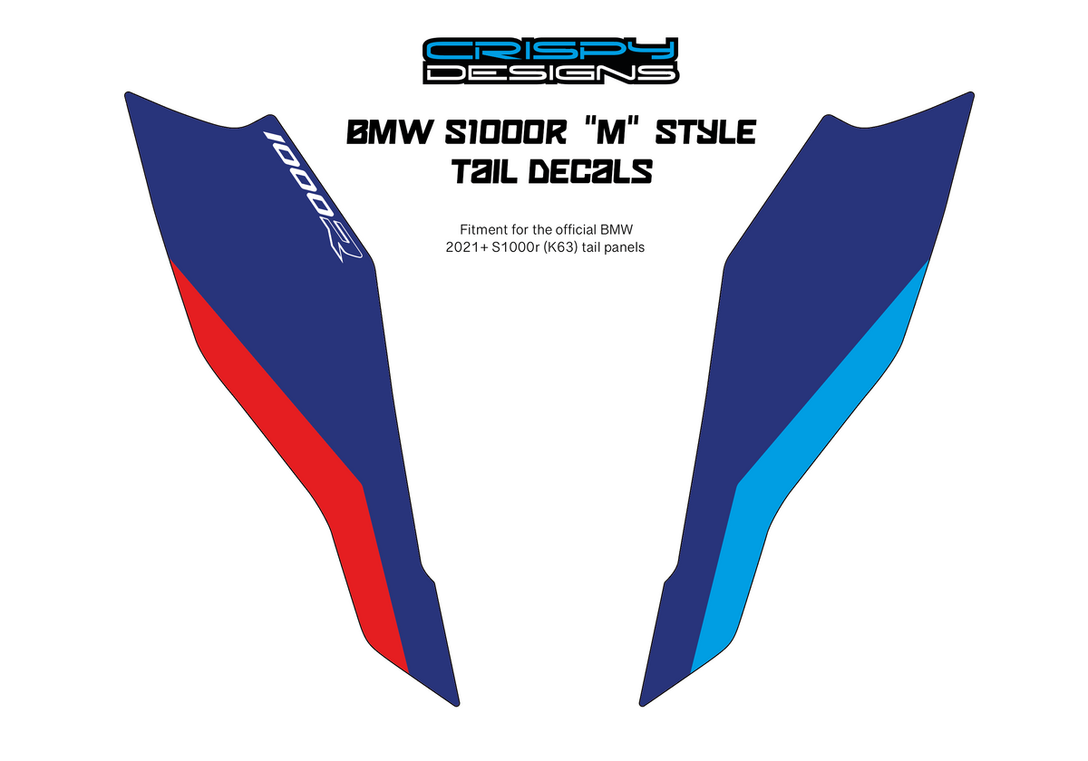BMW (K63) S1000R 'M' style tail decals – Crispy Designs | Specialist in ...